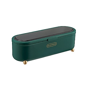 curfair Storage Box Storage Container Convenient Quick Drain Tableware Container with Lid Plastic Silverware Countertop Storage Organizer Kitchen Accessories Chopsticks Box -Green