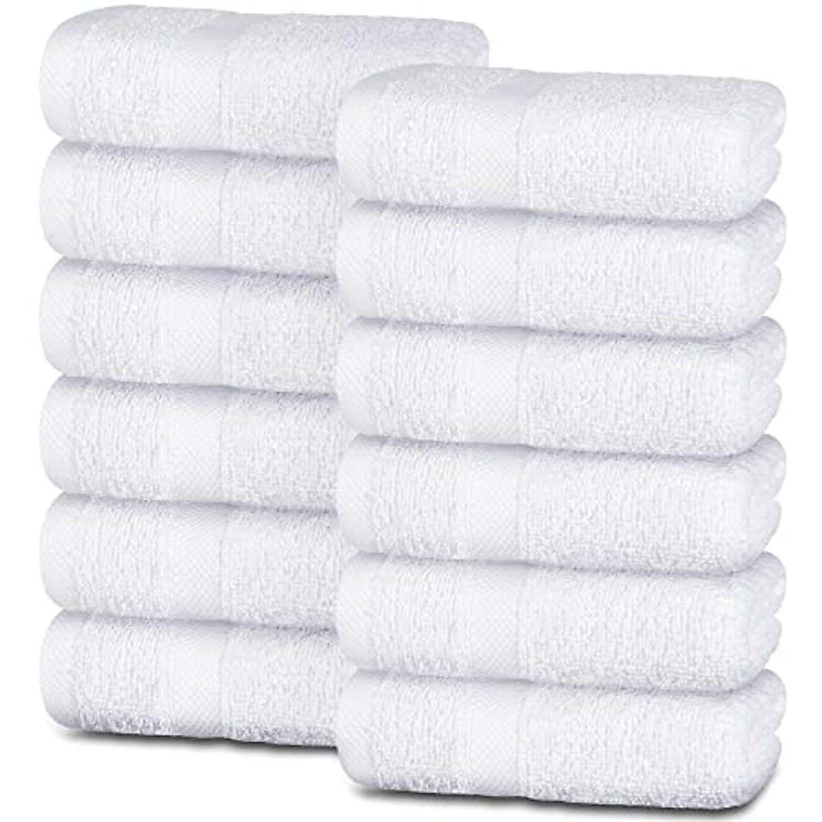 Wealuxe White Hand Towels for Bathroom 12 Pack 16x27 Inch, Cotton Hand Towel Bulk for Gym and Spa, Soft Extra Absorbent Quick Dry Terry Bath Towels