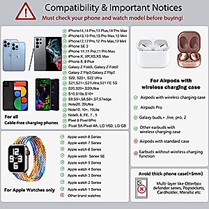 doeboe Wireless Charger, 3 in 1 Charging Station for Multiple Devices Apple with Digital Clock for iPhone 14/13/11/12/Pro Max/XR/AirP od Pro/3/2, Charger Dock for Apple Watch Series 8 7 SE 6 5 4 3 2 1