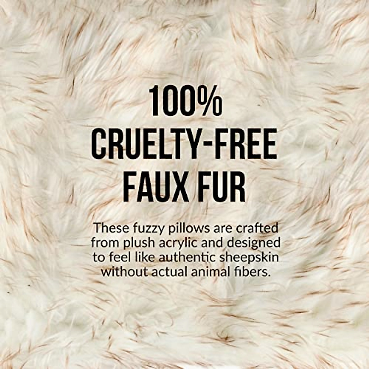 Luxe Fur Throw Pillows for Couch and Bed | Lush Double-Sided Faux Fur Pillow Set of 2 | Belton Gradient Tan Accent Pillows with Insert, 12 in x 20 in