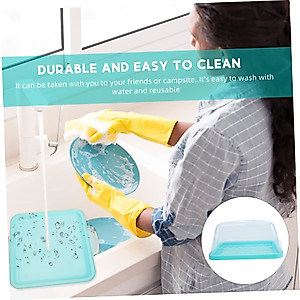 Portable Cake Box Paper Cups with Lids Chocolate Cortes Chocolates Box Cake Carrying Case Wedding Cake Carrier Container Cake Carrier with Lid and Handle Plastic Blue Mini Pie