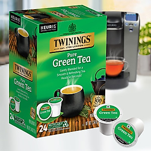 Twinings Pure Green Tea K-Cup Pods for Keurig, 24 Count (Pack of 1), Smooth Flavour, Enticing Aroma, Caffeinated, Enjoy Hot or Iced | Packaging May Vary