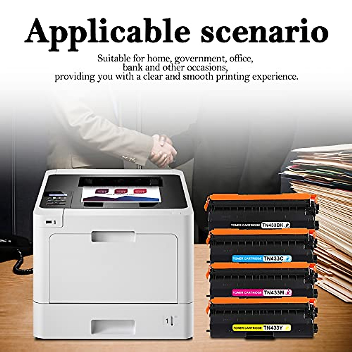 VIT 4 Pack (1BK+1C+1M+1Y) High Yield Compatible TN433 TN-433 TN433BK TN433C TN433M TN433Y Toner Cartridge Replacement for Brother HL-L8260CDW L8360CDW L8360CDWT L9310CDW L9310CDWT L9310CDWTT Printer