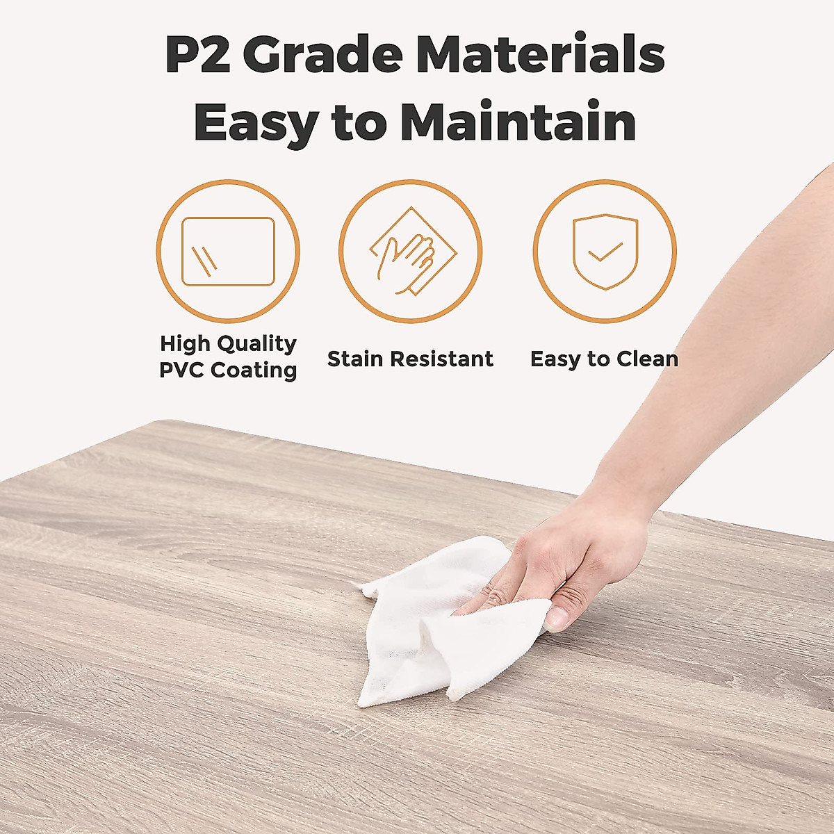 REHOOPEX Dining Table Set for 4, 5-Piece Kitchen Table and Chairs for 4, Metal Frame with Wood Top, Modern Small Dining Table Set Ideal for Dining Room, Small Space, Apartment (Black+Wood)