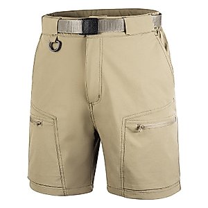 FREE SOLDIER Men's Cargo Hiking Shorts with Belt Lightweight Breathable Quick Dry Tactical Shorts with 6 Pockets for Casual Work Golf Camping Khaki