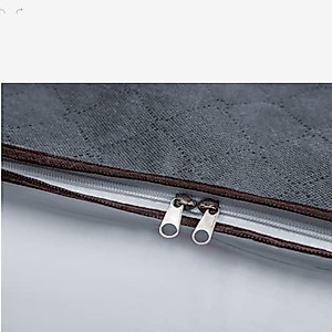 KEKETAKE Large Capacity Clothes Storage Bag, 3 Pack 90L Foldable Storage Bags, durable handle, Clear Window， Sturdy Zipper, Thick Fabric for Comforters, Blankets, Bedding(Gray)