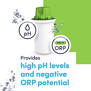 DAFI LED Glass Water Filter Pitcher 64 oz with Alkaline Filter + 3pack Alkaline Filters | Filters Compatible with Brita | Water Purifier Filter Jug Water Purifer | Water Cartridges | White