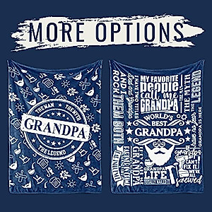 InnoBeta Gifts for Grandpa, Throw Blanket for Grandfather, Presents from Granddaughters Grandsons for Christmas, Birthday, Father's Day - 50" x 65" Best Grandpa Ever