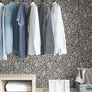 NuWallpaper NUS3625 Sleepy Owls Peel & Stick Wallpaper, Charcoal