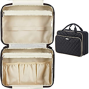 FINDCOZY Extra Large Toiletry Bag with Hanging Hook, Travel Makeup Case for Women, Cosmetic Organizer for Toiletries, Full-Sized Bottles, Beauty, Black