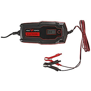 VoltForce 10A Battery Charger and Maintainer: Fully Automatic 6V and 12V Automotive Battery Charger for Cars, Motorcycle, ATVs, and More - Smart Battery Chargers VF-1004