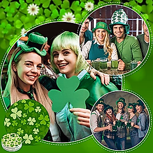 Happy St Patrick's Day Coasters for Drinks 4 Pieces Set Shamrocks Clover Bar Cup Coaster Round Cork Coasters Thick Cork Drink Bar Coasters for Table Kitchen Dining Home Decor, 3.94 Inches