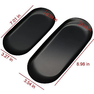 Tvoip 2 Pack Stainless Steel Towel Tray, Metal Storage Tray Dish Plate Tea Candy Tray Cosmetics Jewelry Organizer, Sliver, 7 Inch & 9 Inch (Black)