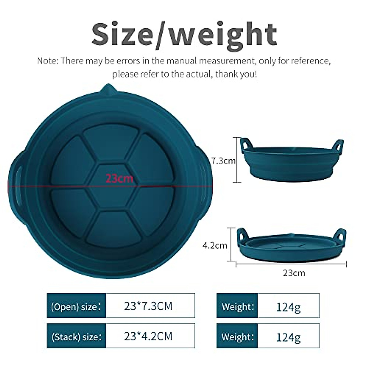 Qiaoer 3 Pack Air Fryer Silicone Liners,8.3 Inch Round Air Fryer Silicone Basket,Heat Resistant Easy Clean Air Fryer Oven Accessories,Foldable Reusable Silicone Bowl(Z03-Pink Green Grey)