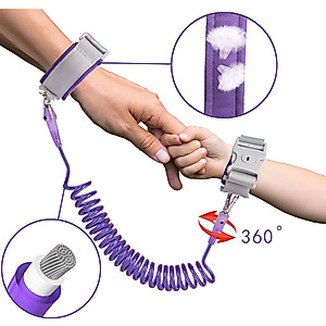 JIANBAO Penguin Toddler Backpacks with Leashes Anti Lost Wrist Link for 1.5 to 3 Years Kids Girls Boys Safety (Penguin, Purple)