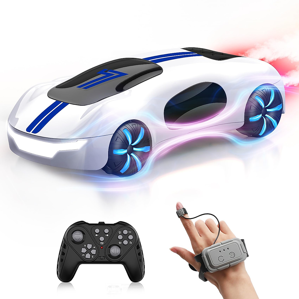 AEROQUEST Gesture Sensing Remote Control Car, Drift RC Stunt Car with Light Spray & Sound, 2.4GHz Hobby RC Cars Toy for Kids, 360° Rotate, Birthday Gifts for Boys Girls 4-12