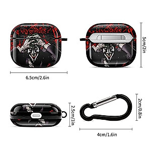 Clown Case for AirPods 3 Compatible Skin Bluetooth Transparent Charging Case with Keychain for Girls Boys Teens Women One Size