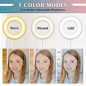 Selfie Ring Light, Rechargeable Selfie Fill Light with Retaining Clip On, Video Conference Light for Phone, Laptop, Zoom Meeting, Make up