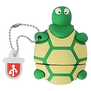 64GB USB Flash Drive Cute Turtle-Shaped, BorlterClamp Funny Memory Stick Cute USB 2.0 Drive Novelty Thumb Drive for External Data Storage, Green