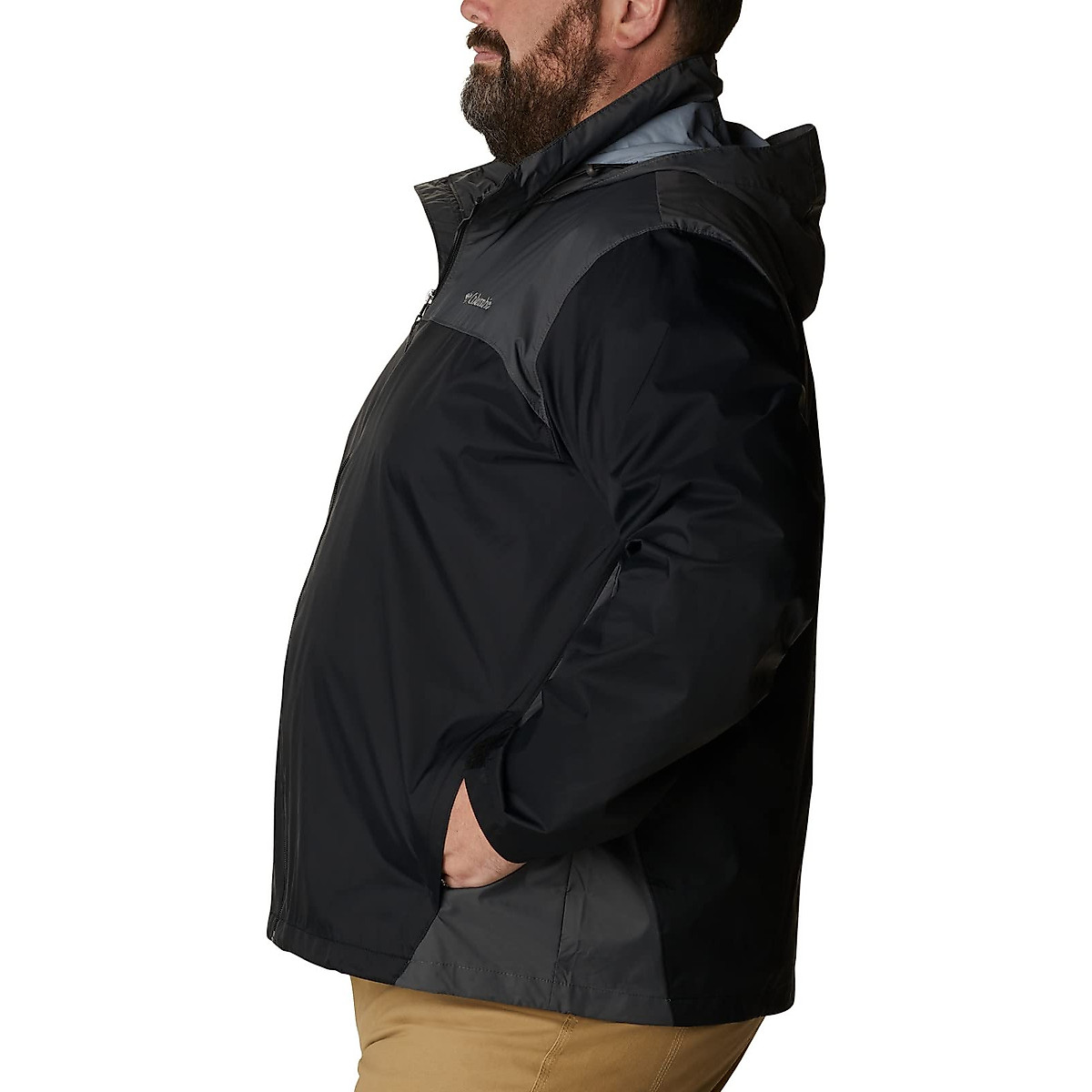 Columbia Men's Glennaker Lake Rain Jacket, Black/Grill, 4X Tall