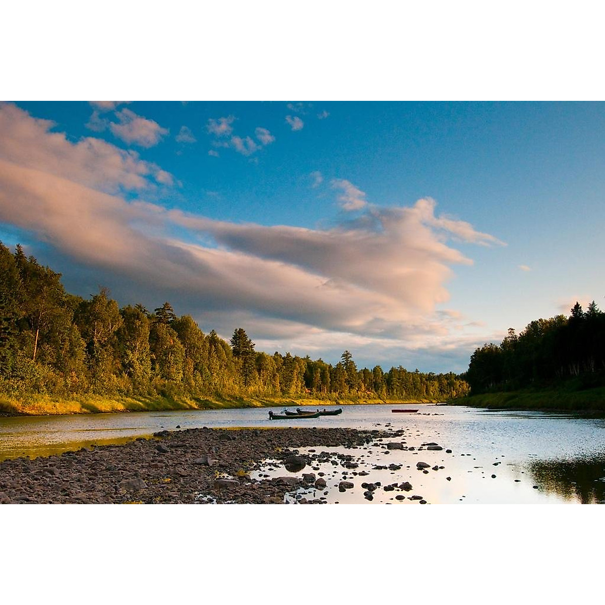 Laminated Scenic Miramichi River New Brunswick Canada Photo Photograph Poster Dry Erase Wall Art 24x16