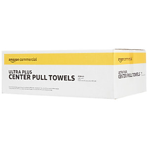 AmazonCommercial 2-Ply White Centerpull Centerfeed Paper Hand Towels(416969)|Bulk for Business|Perforated|Compatible with Universal Dispensers|FSC Certified|600 Towels per Roll(6 Rolls)(7.6 x 9 Sheet)