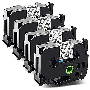 18mm Label Tape Compatible with Brother P Touch TZ Tape 18mm 0.7 Laminated White/Clear Tape Tz Tape TZe-241 TZe241 TZ-241 TZ241 TZe-141 TZe141 TZ-141 TZ141 3/4 Inch Tape, Total 8-Pack