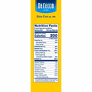 De Cecco Semolina Pasta, Zita Cut No.118, 1 Pound (Pack of 5)