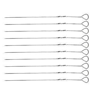 RvSky Garden kit Barbecue Skewer Flat Long Reusable Stainless Steel Kebab Sticks for Meat Vegetable Grilling 10pcs