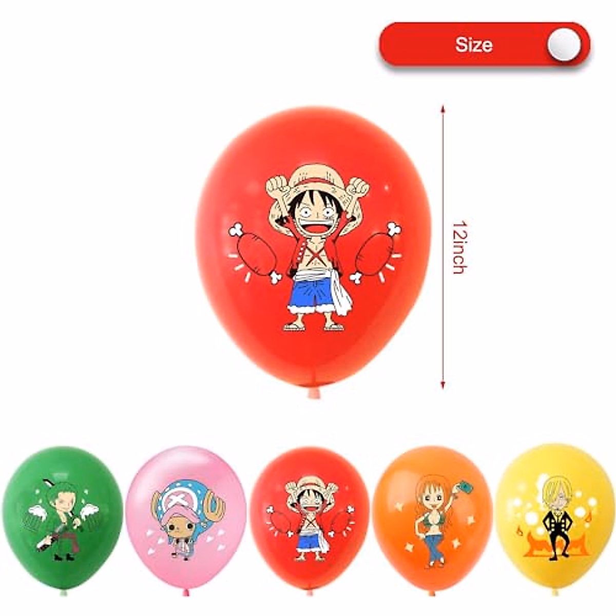 25Pcs Party Latex Balloons For One Piece, Cartoon Birthday Balloons Theme Party Decoration For One Piece