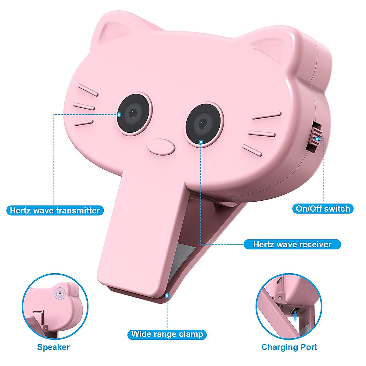 CPLUS Distance Sensor for Kids – Sensor Alarm for Nearsightedness Prevention – Cute Pink Cat Design – Professional Child Distance Alarm – Fire HD 7 8 10 Kids Tablet