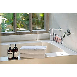 DecorRack Bath Caddy Basket with Suction Cups, Multifunctional, 6 inch Long, Clear Acrylic Plastic, Perfect Bathroom Decor, Hold Toiletries, Kitchen Accessories, Space Saving Shower Organizer (1 Pack)