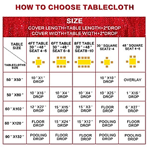 GFCC Glitter Red Sequin Tablecloth - 60x102 Inch Shimmer Party Wedding Banquet Christmas Table Cloth Linen Rectangle Cake Table Cover