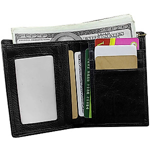 Balck Men Real Leather Vintage Dragon Wallet with Chain Card Holder Purse (vertical)