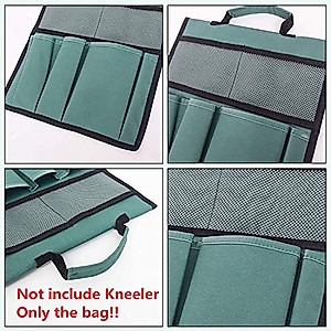 COCO Garden Kneeler Tool Bag Stool Pouch Seat Storage Tote Hanging Organizer, 600D Waterproof Portable for Outdoor Gardening, 12” x 13“ (Green, NOT Include Kneeler)