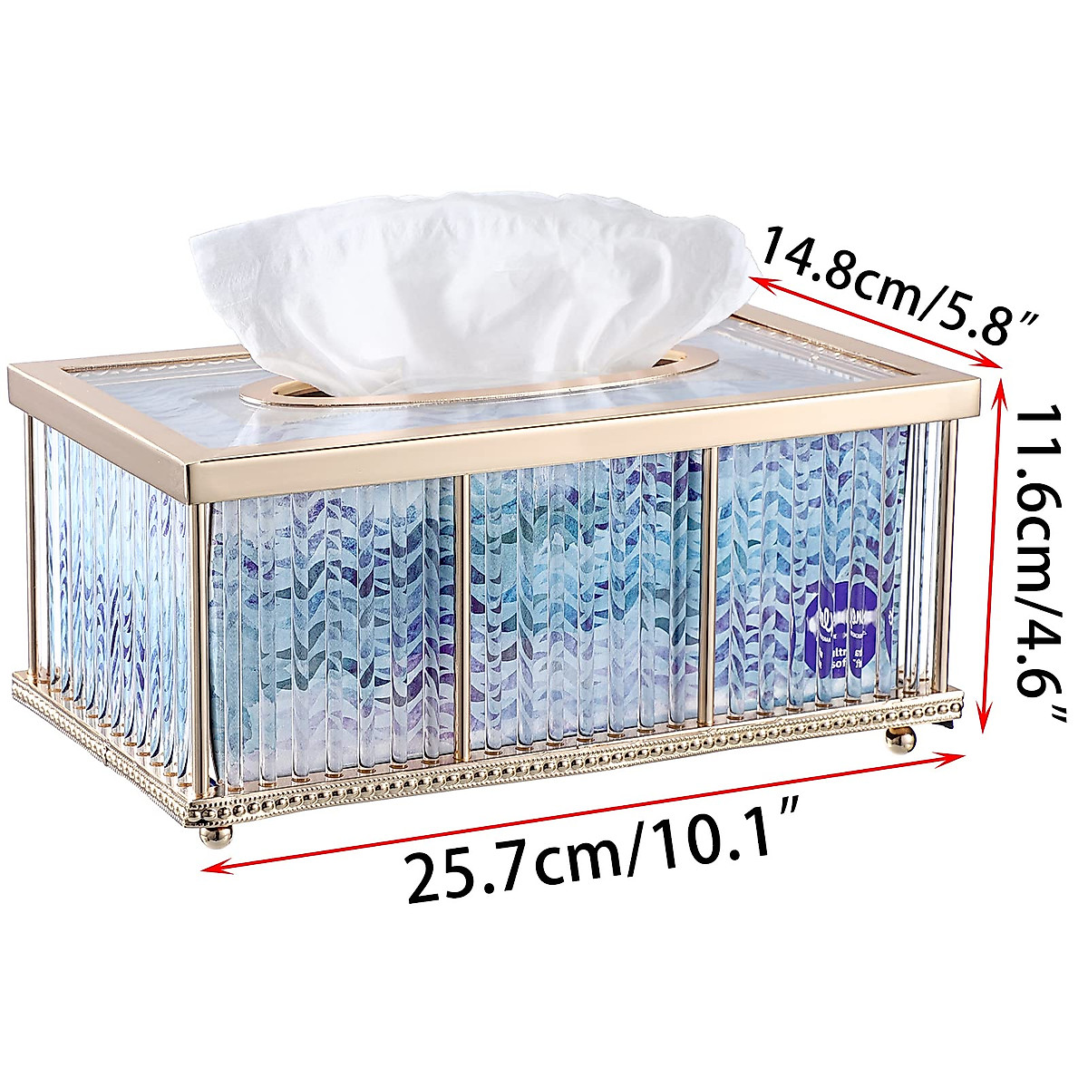Sumnacon Rectangular Acrylic Tissue Box Cover - Stylish Facial Tissue Box Holder, Decorative Tissue Box for Bathroom Vanity Dresser Night Stand Table Countertop Desk Office Bar