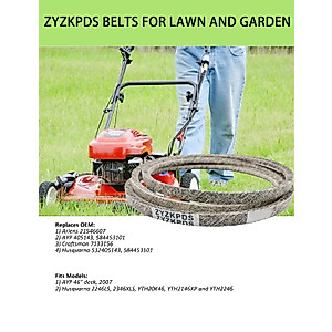 ZYZKPDS 532405143 584453101 405143 Husqvarna AYP 7133156 Craftsman 21546607 Ariens Lawn Tractor Mower Deck Belt 1/2" x 106" with 46" Lawn Mower Kevlar Deck Belt