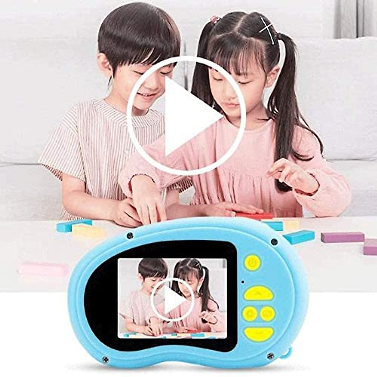 Jiaanu Kids Digital Camera，Portable Children's Camera (Color : Blue, Size : 32G)