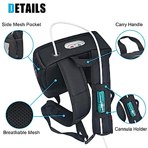 Jvnvlki Backpack for Portable Oxygen Concentrator 3L/Min, Adjustable Straps Multiful Pockets Storage Design, for 3L/Min Portable Oxygen Concentrator