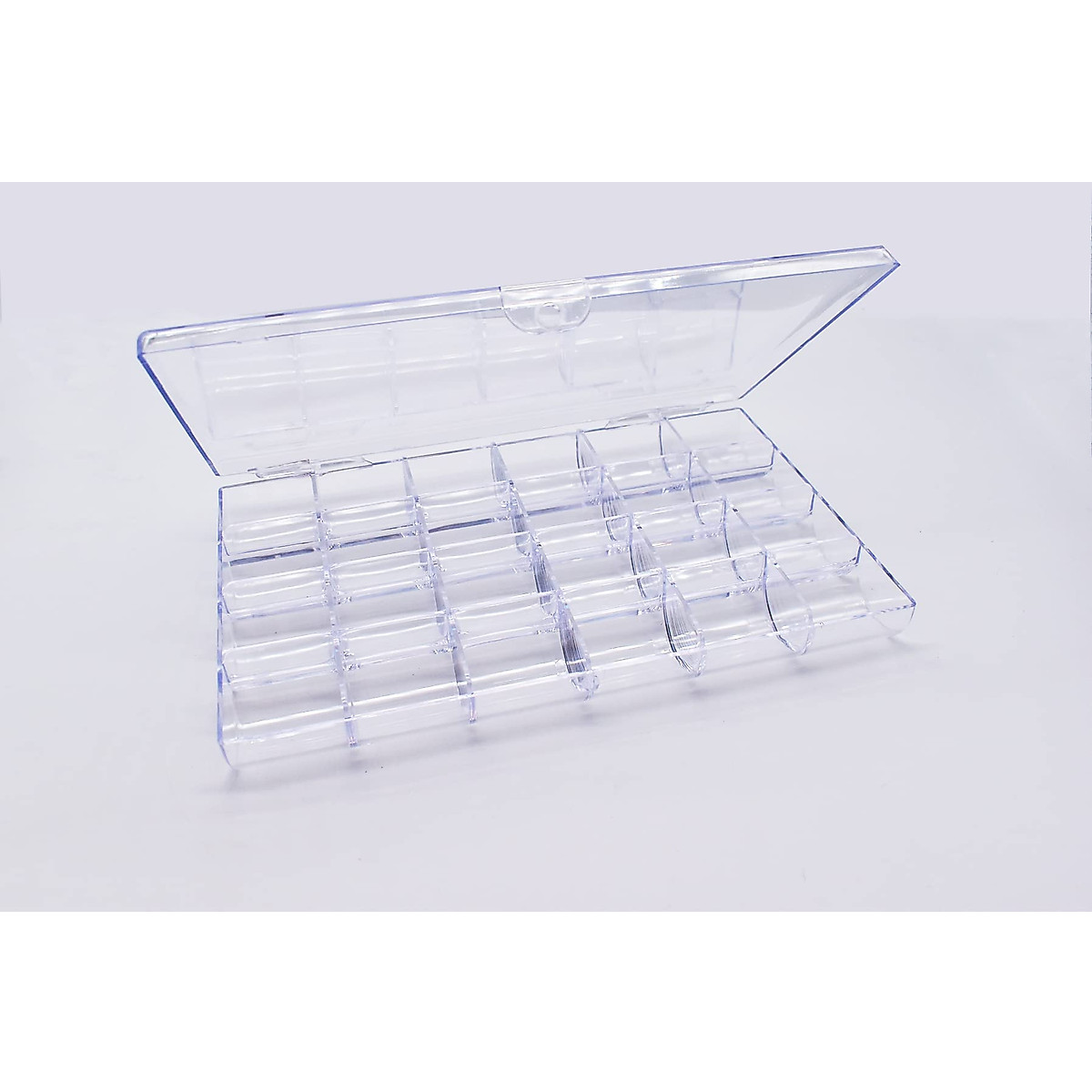LIFOOST 24 Slots Rhinestone Box Storage Containers Empty Clear Nail Art Decoration Storage Box for Nail Glitter Jewelry Crystal Diamond Accessories