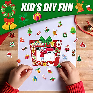 Kepeel 30 Packs Christmas DIY Picture Frames Craft Kit for Kids, Xmas Present Box Photo Frames Ornaments for Christmas Tree Party Decorations Favor Winter Art Gift Classroom School Home Activities
