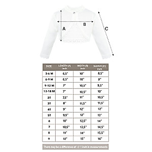 Lilax Little Girls' Knit Long Sleeve Button Closure Bolero Cardigan Shrug 3T Cream