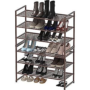 Simple Houseware 3-Tier Stackable Metal Panel Shoes Rack, Bronze
