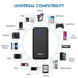 Ceeya Portable Charger 26800mAh Power Bank,Battery Phone Charger with 2 outlets & LED Display,Cell Phone External 5V Battery Pack Compatible with iPhone,Smartphones and More.(USB-C for Input ONLY)