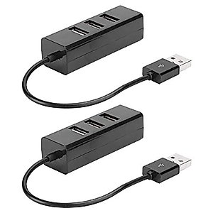 Salaty 4‑Port Hub, USB2.0 Hub 2Pcs Plug and Play for Notebooks(4USB Interface-Black, Pisa Leaning Tower Type)