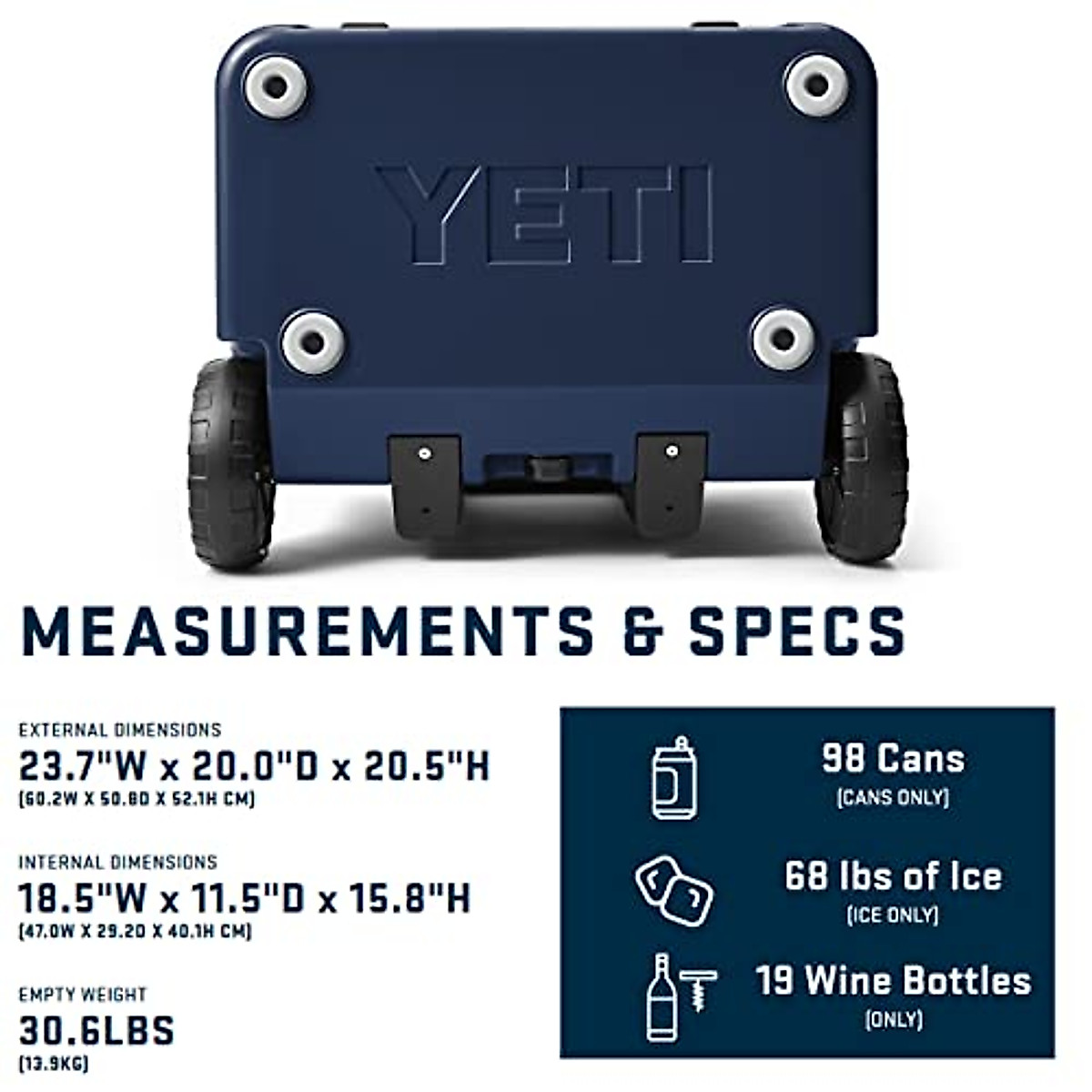 YETI Roadie Wheel Cooler, Navy, 60