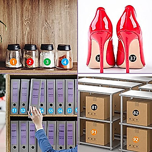 20 Sheets 1-100 Number Stickers, SourceTon 2000 pcs Round Colored Labels 1 Inch Self-Adhesive Vinyl Consecutive Number Stickers for Office Classroom Home Storage Classification, 5 Colors
