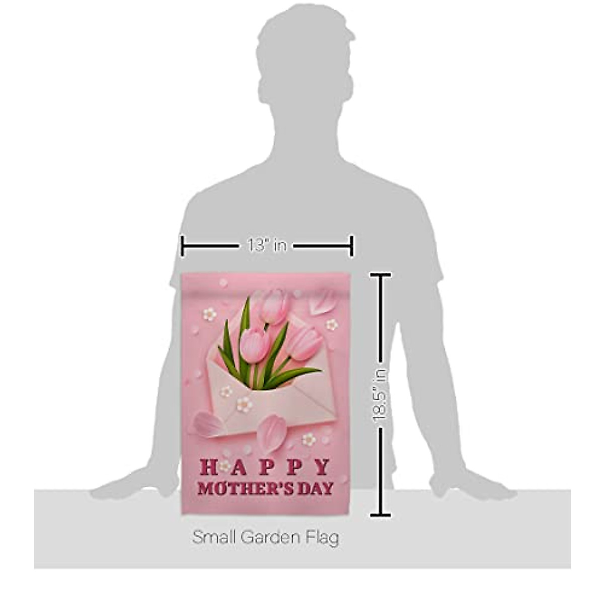 Ornament Collection Mommy Day Mail Garden Flag Set Wood Dowel Family Mother Mom Mama Grandma Love Flowers Parent Sibling Relatives Grandparent House Banner Small Yard Gift Double-Sided, Made in USA