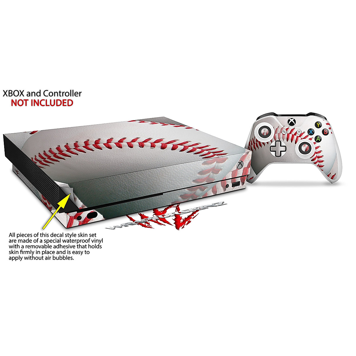 WraptorSkinz Decal Vinyl Skin Wrap Compatible with Xbox One X Console and Controller - Baseball