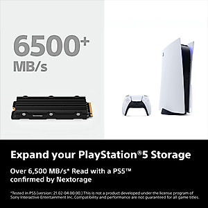Nextorage Japan 2TB Internal SSD Work with Playstation 5 and PC M.2 2280 with Heatsink PCIe Gen4.0 NVMe NEM-PA2TB/N SYM Maximum Transfer Rate Read: 7300MB/s, Write: 6900MB/s Solid State Drive